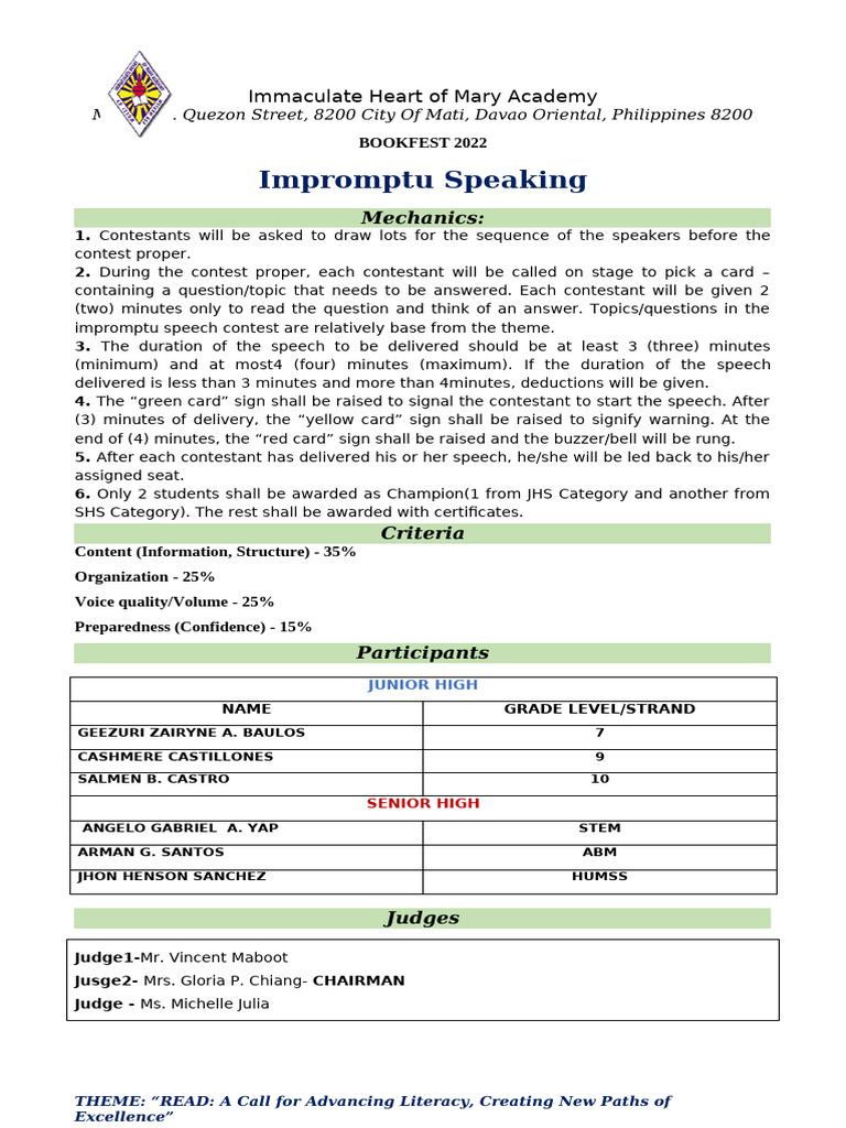 FINAL-IMPROMPTU DOCS | PDF