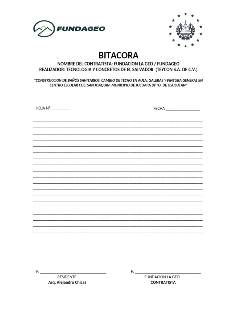 BITACORA Col. San Joaquin | PDF