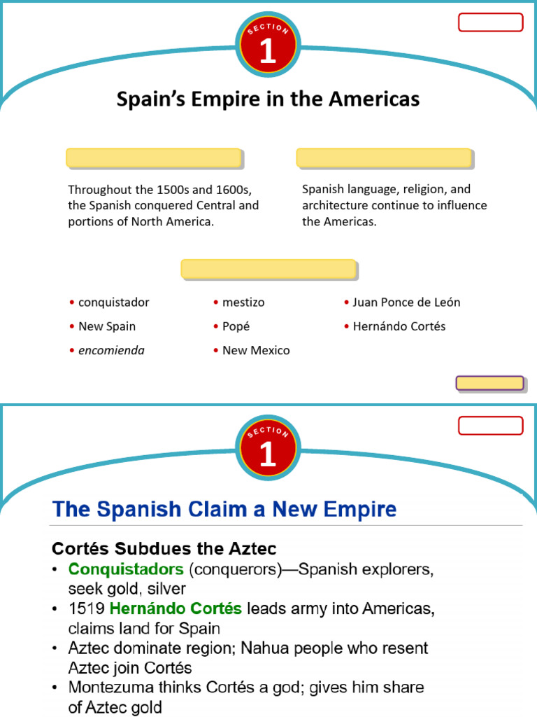 Lesson 1 Spain's Empire in The Americas 2023 | PDF | Spanish ...