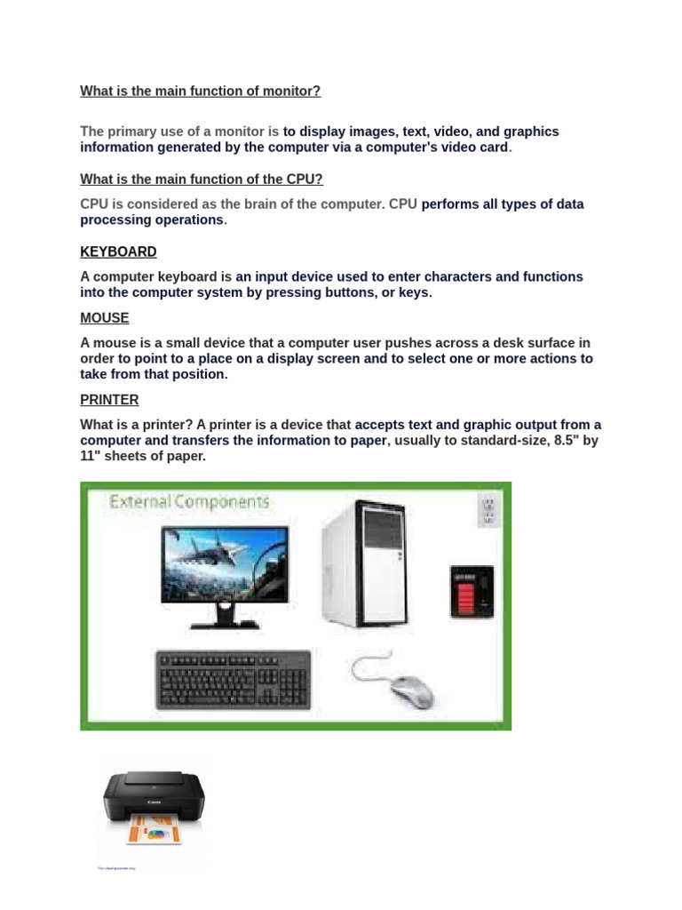 Parts of Computer | PDF