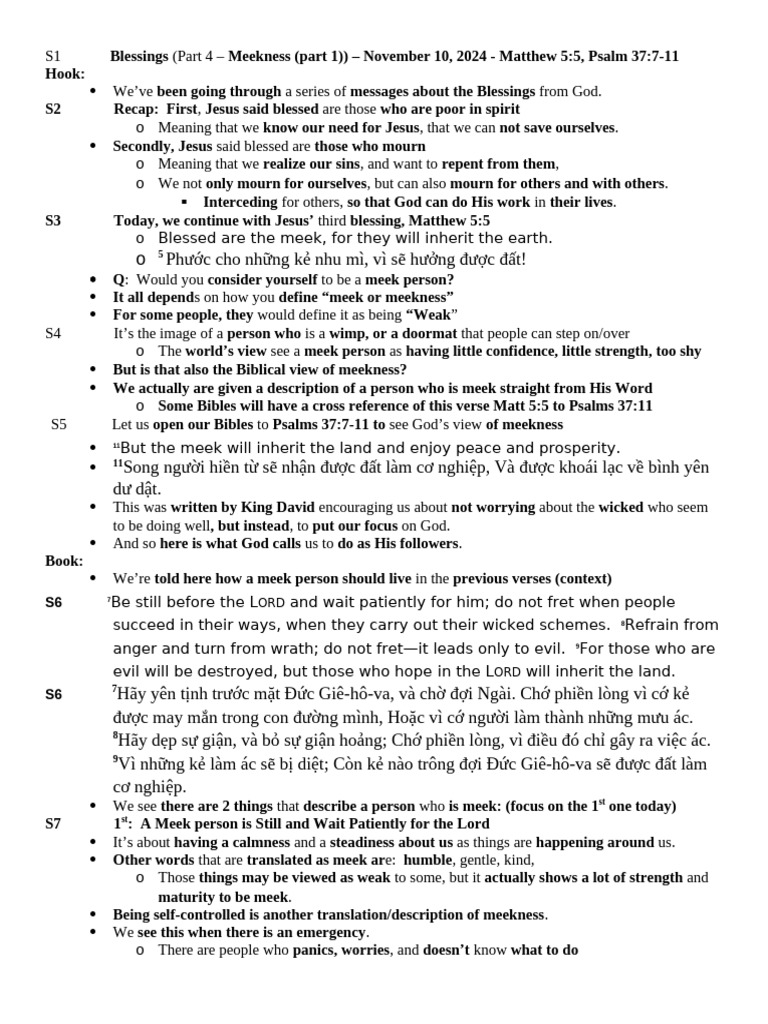 Blessings - Part 4 Meekness (Part 1) | PDF | Jesus | Religious Belief ...