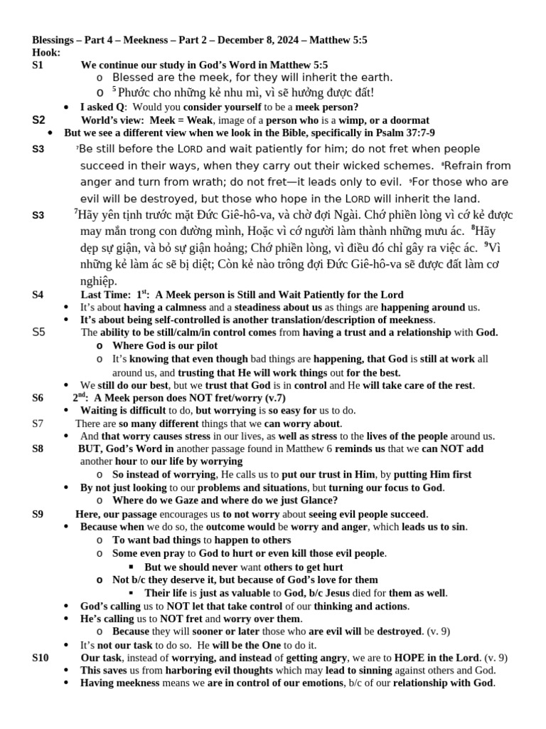 Blessings - Part 4 Meekness (Part 2) | PDF | Forgiveness | Anger