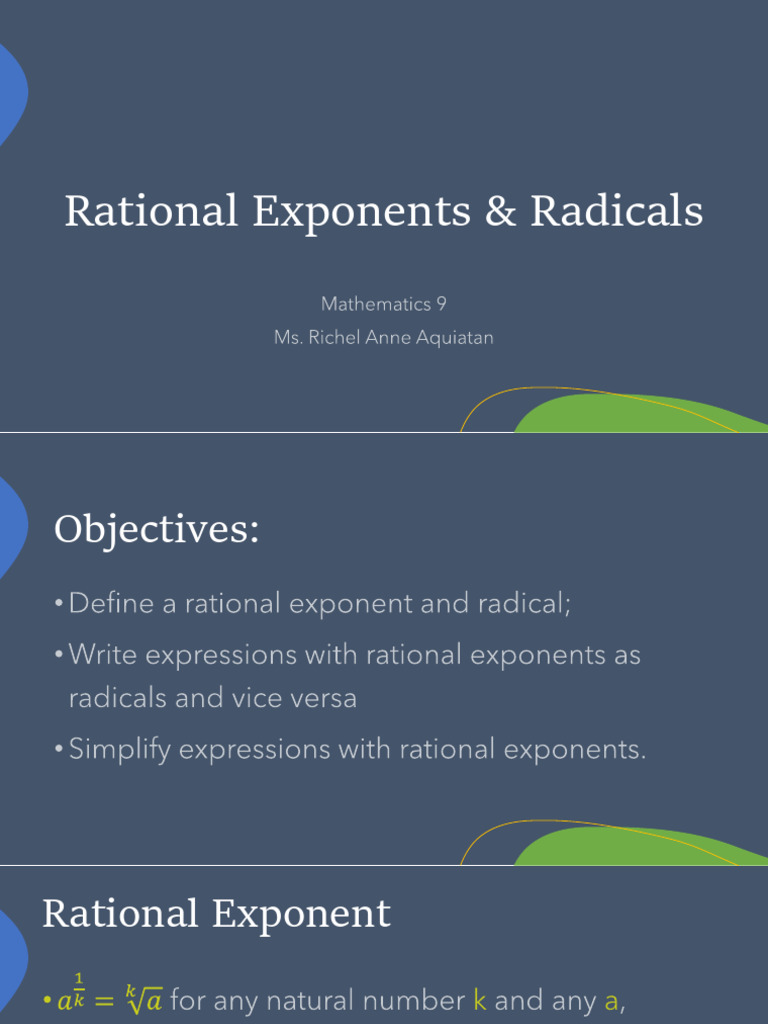 2Q-Rational-Exponents-and-Radicals | PDF | Exponentiation | Rational Number