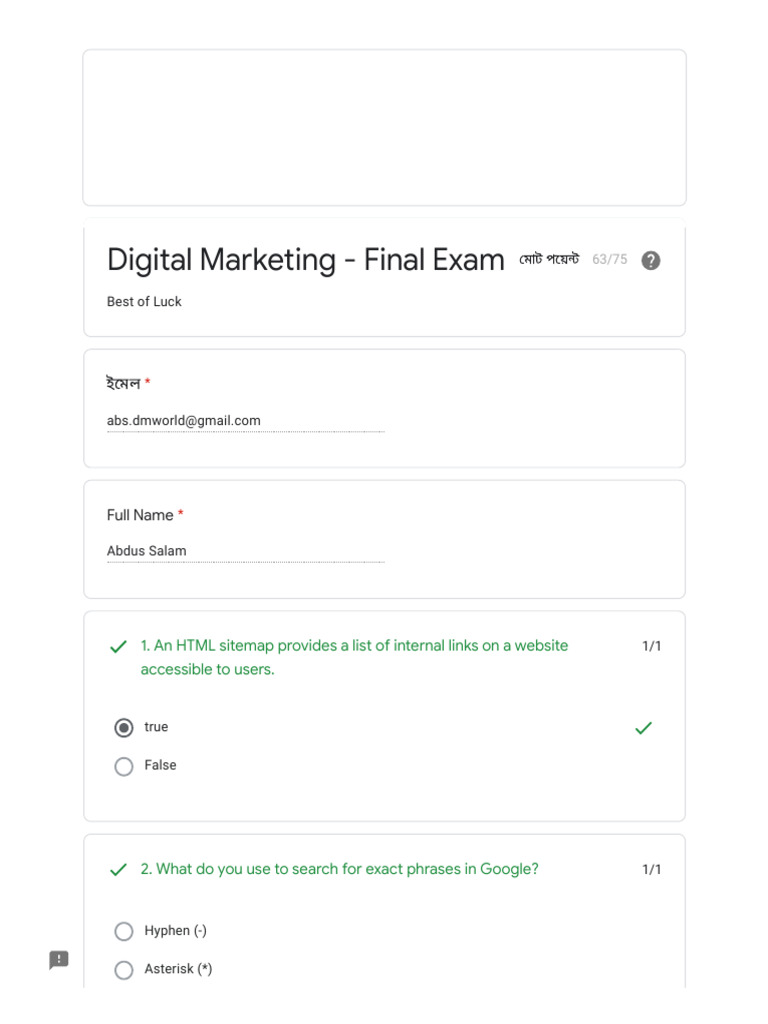 Digital Marketing - Final Exam | PDF | Search Engine Optimization | Social Media Marketing