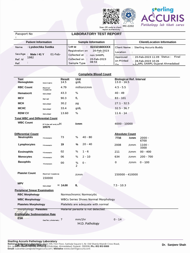 Sterling Accuris Pathology Sample Report Unlocked | PDF | Vitamin D ...