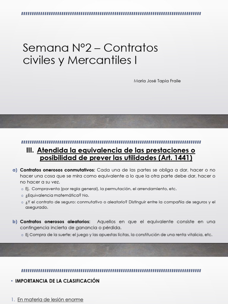 Semana N°2 - Contratos Civiles y Mercantiles I | PDF | Derecho privado | Derecho civil (sistema ...