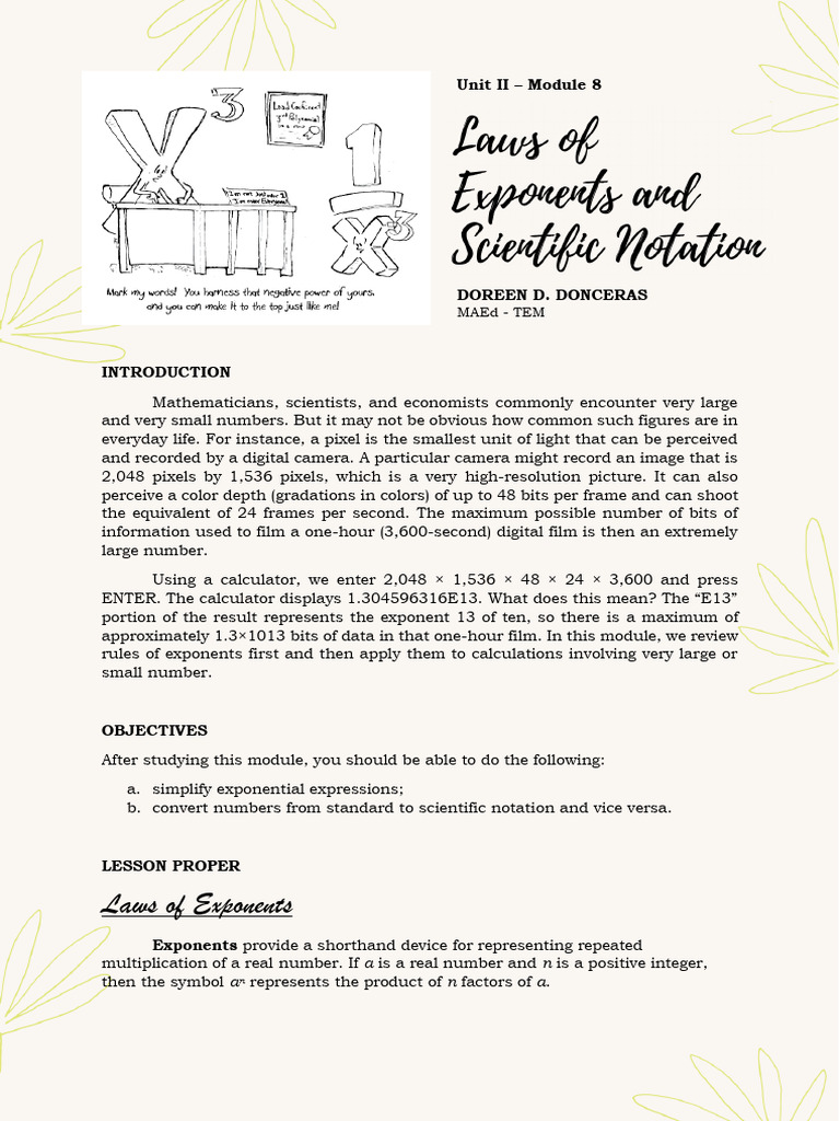 Exponents & Scientific Notation Guide | PDF | Exponentiation | Image Resolution