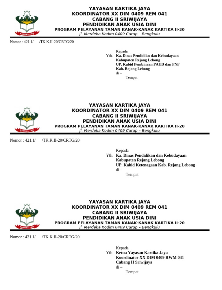 Amplop TK Kartika Ii 20 | PDF