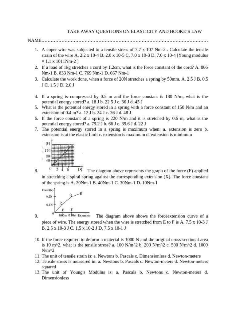Elastic Properties and Hooke's Law 2 | PDF | Deformation (Engineering ...