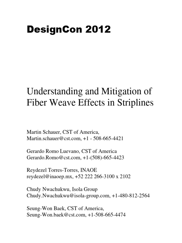 5-TA2 Paper Understanding and Mitigation of Fiber Weave | PDF ...