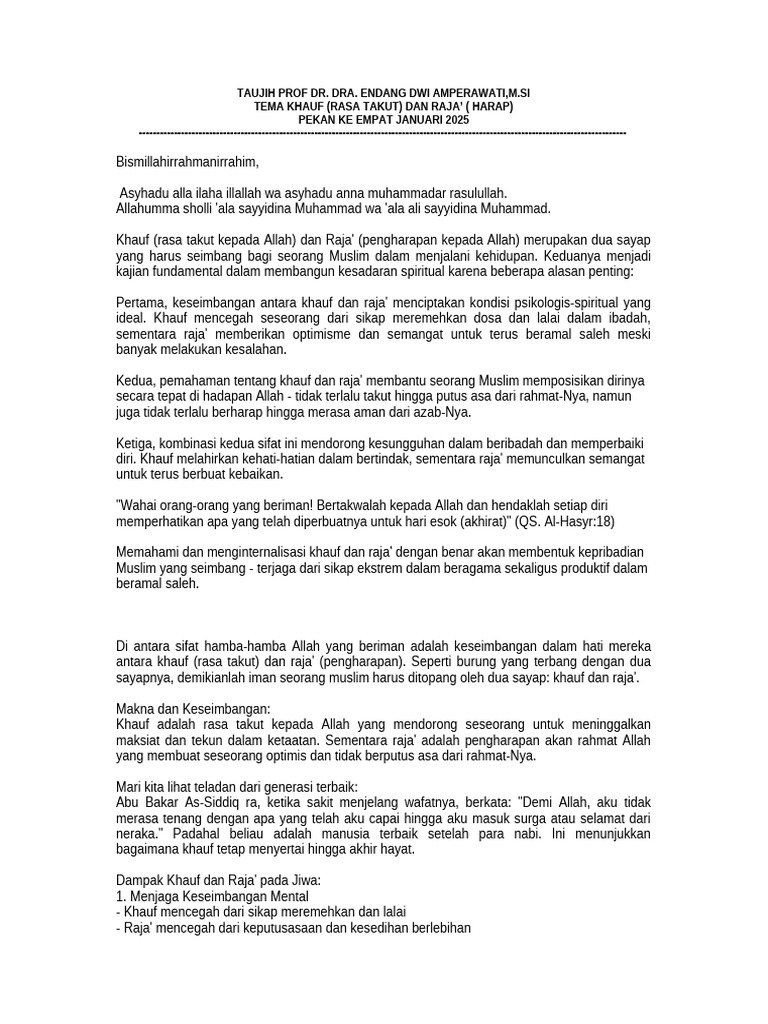 Khauf Dan Rojak, Taujih Prof Eda | PDF