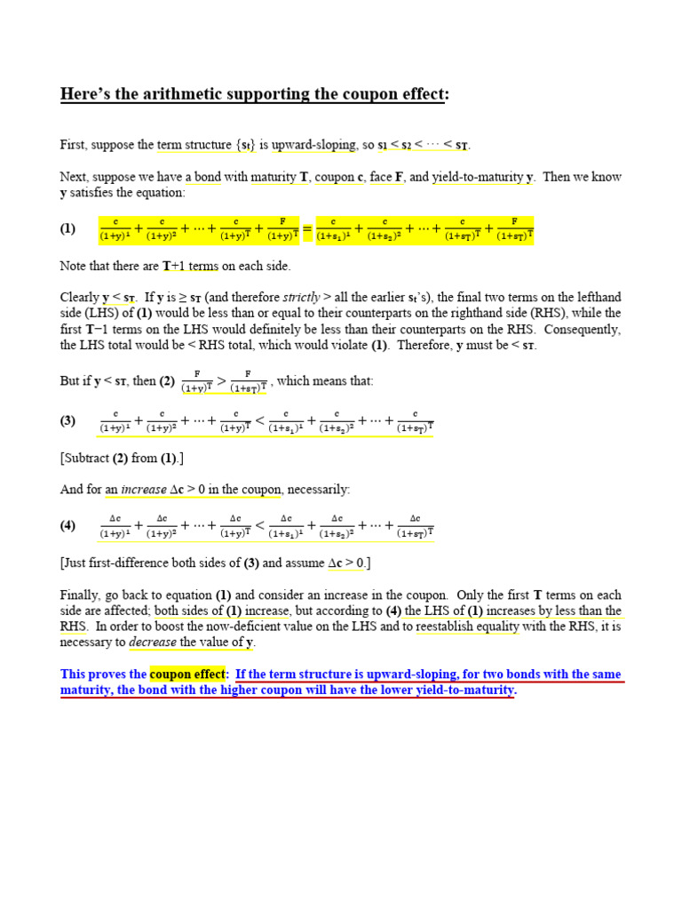 Proof of Coupon Effect | PDF | Mathematics