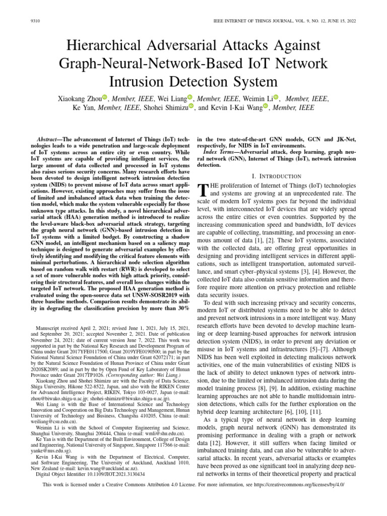 Hierarchical Adversarial Attacks Against Graph-Neural-Network-Based IoT Network Intrusion ...
