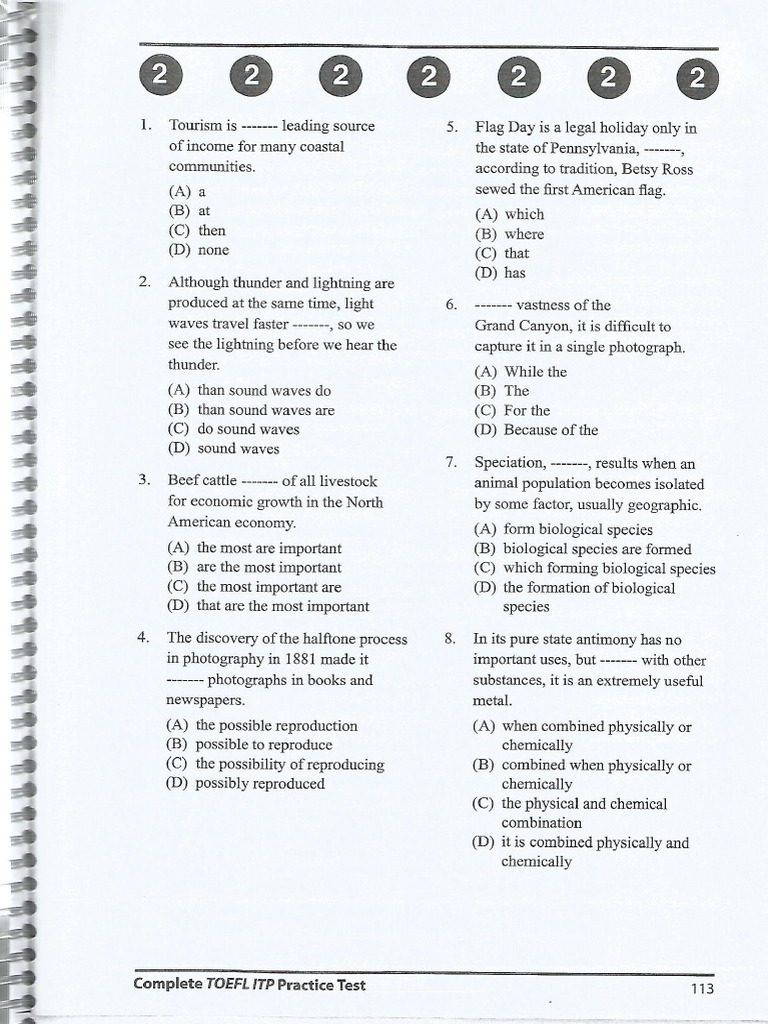 TOEFL ITP Practice Test Guide | PDF