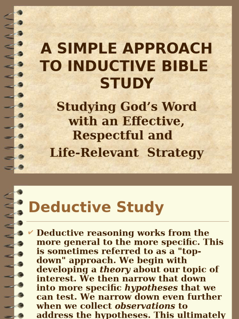 Inductive Bible Study | PDF | Inductive Reasoning | Verb