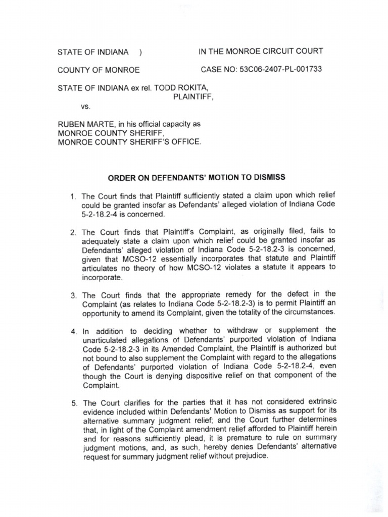 Court Order - Monroe County Circuit Court | PDF | Complaint | Virginia ...