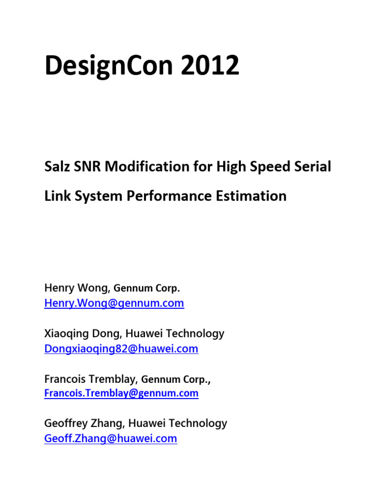 Modified Salz SNR for Link Budgeting | PDF | Signal To Noise Ratio ...