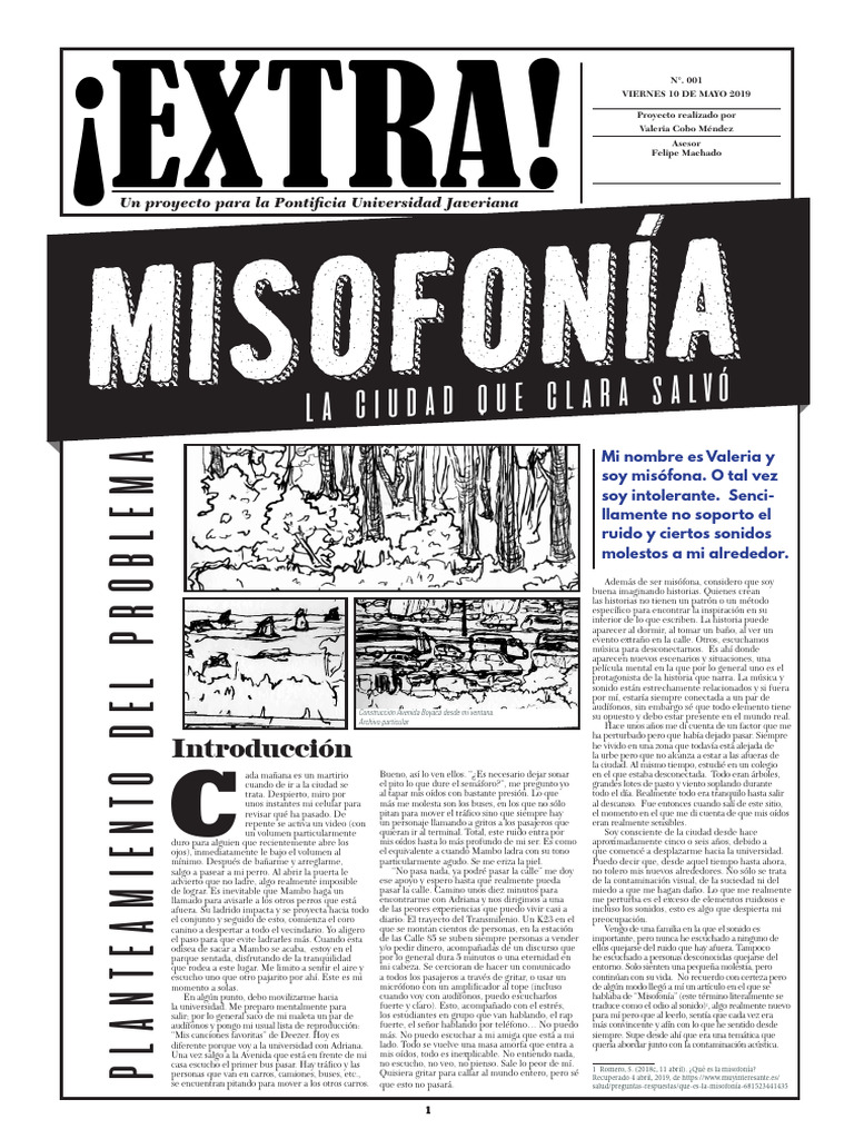 Misofonía - Investigación de Valeria Cobo | PDF | Sonido | ruido