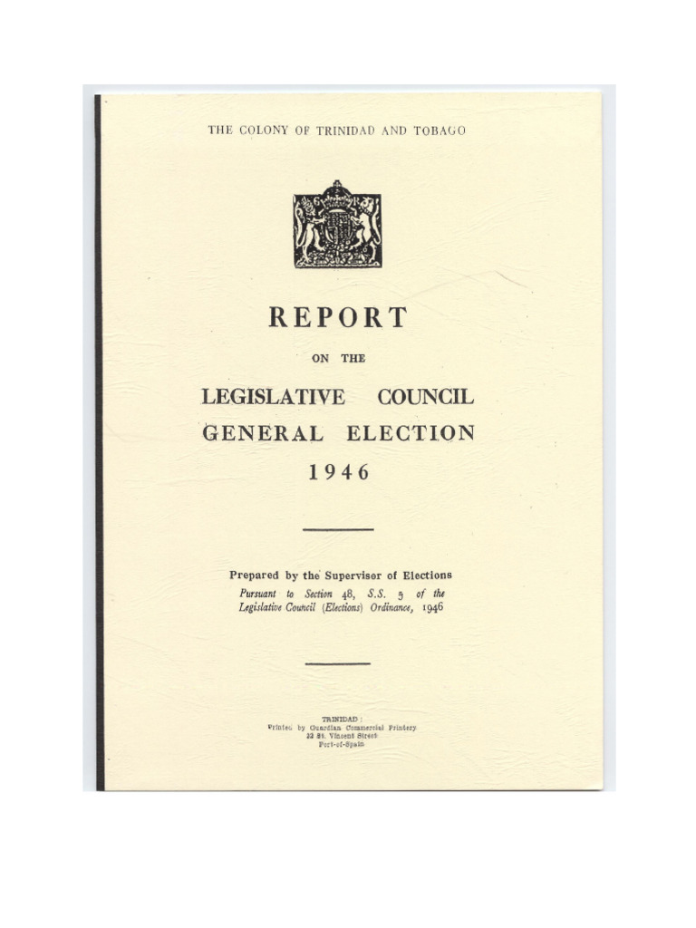 Report On The Legislative Council General Elections 1946 1st July 1946 | PDF