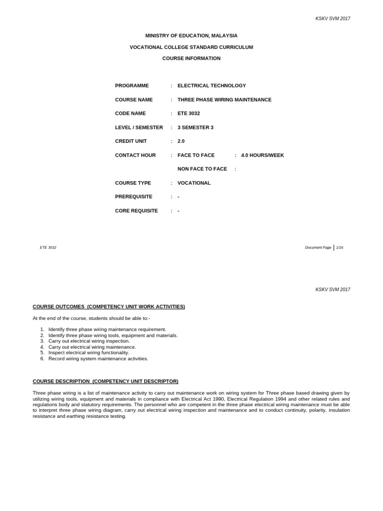 Three Phase Wiring Maintenance Course | PDF | Electrical Wiring | Safety