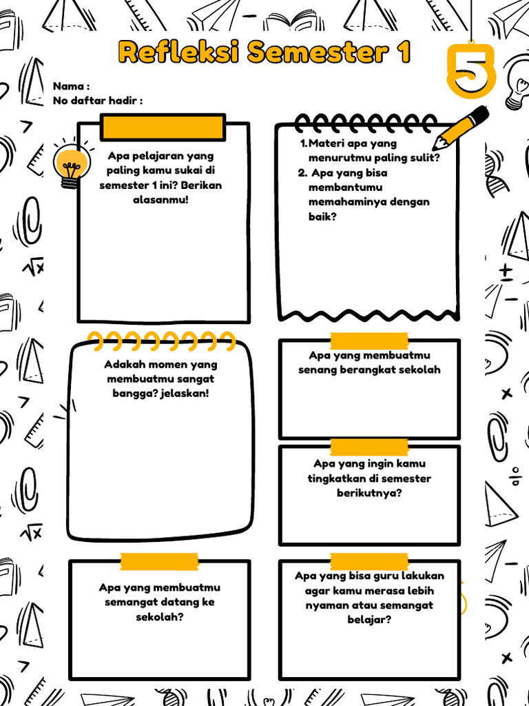 Refleksi Pembelajaran Semester 1 Siswa | PDF