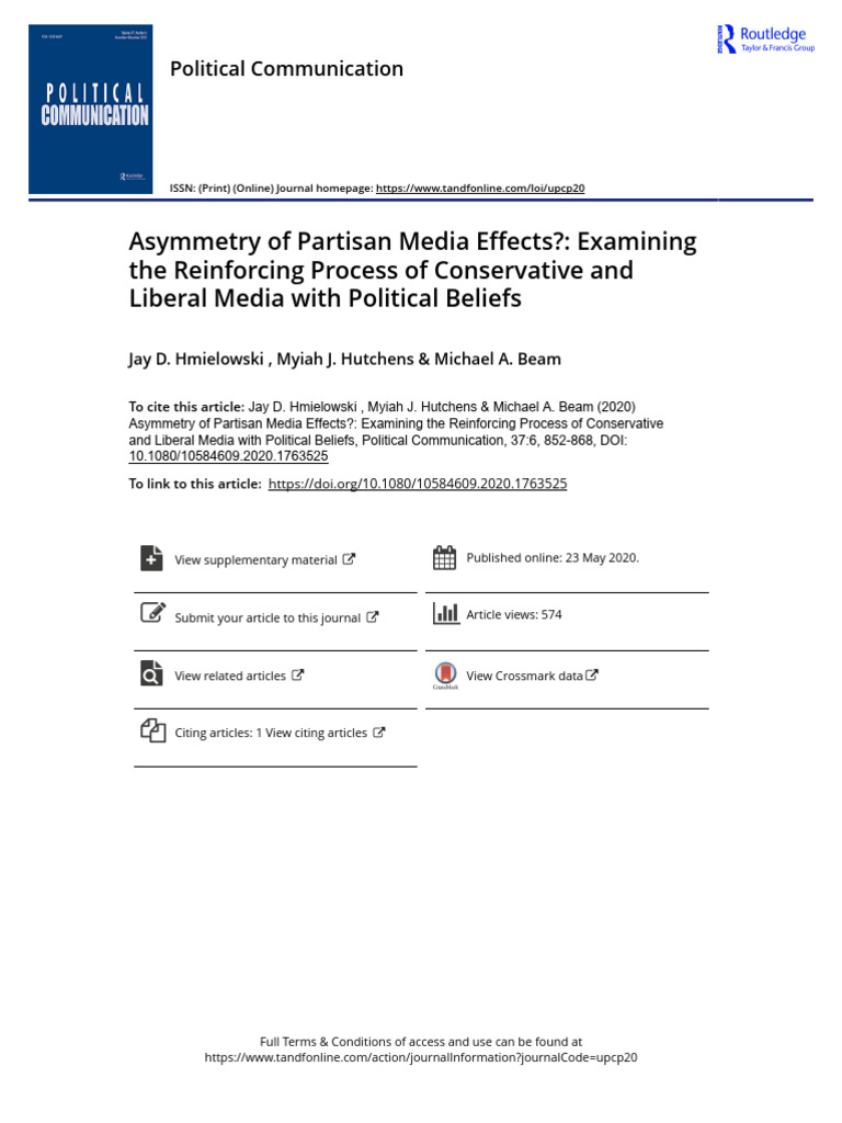 Asymmetry of Partisan Media Effects Examining the Reinforcing Process ...