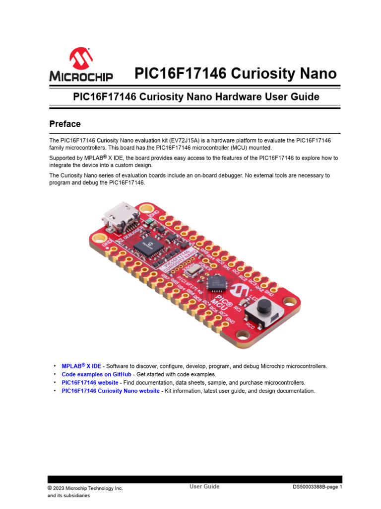 PIC16F17146 Curiosity Nano | PDF | Integrated Development Environment | Microcontroller