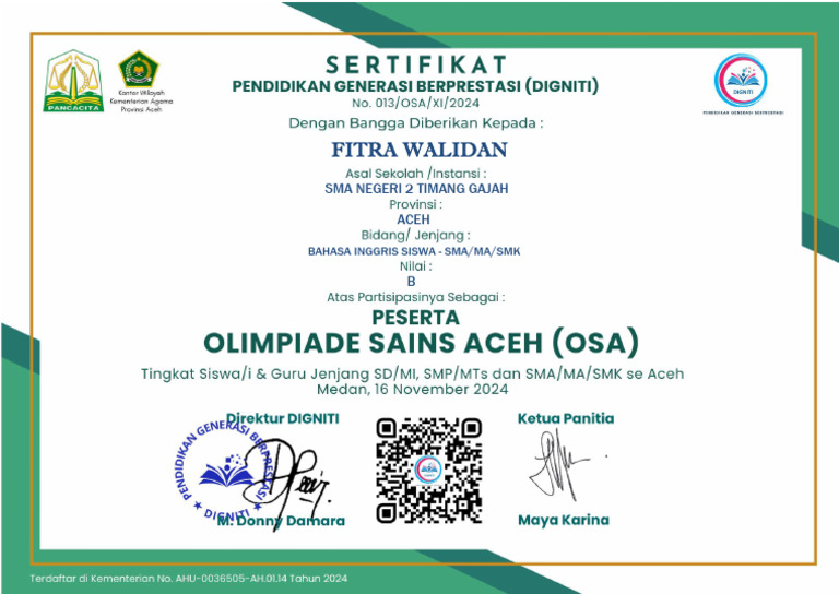 E - Sertifikat OSA-681 | PDF