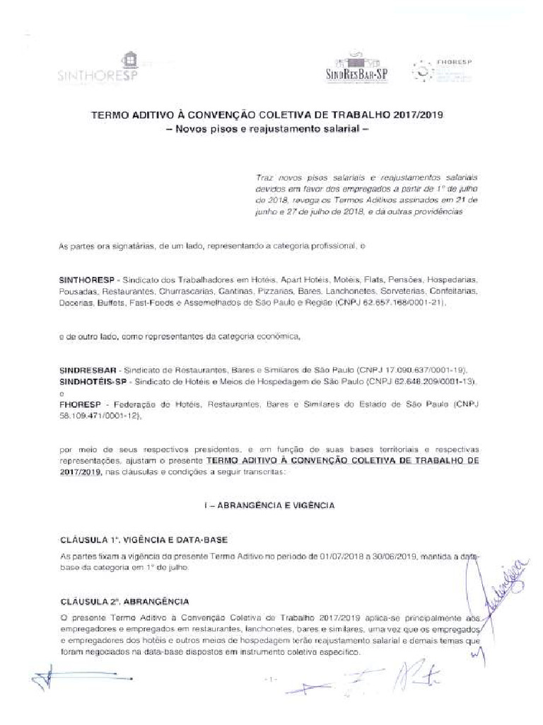 CCT Termo Aditivo 2017 A 2019 - Compressed | PDF