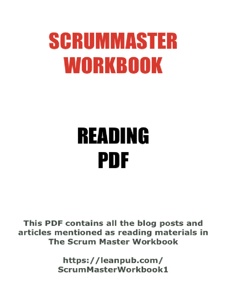 Scrum Master Workbook Pdf Scrum Software Development Test 3719