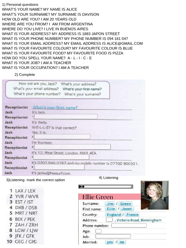 Personal Information Questionnaire | PDF