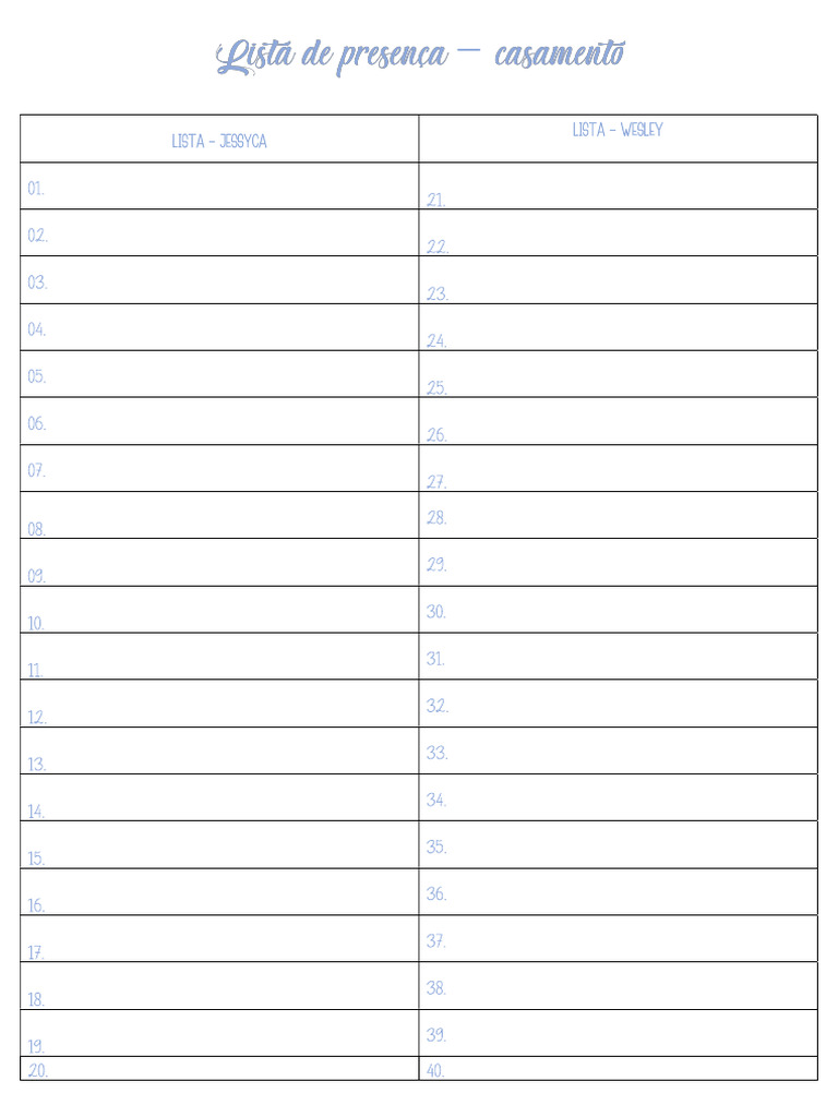 Lista de Presença | PDF