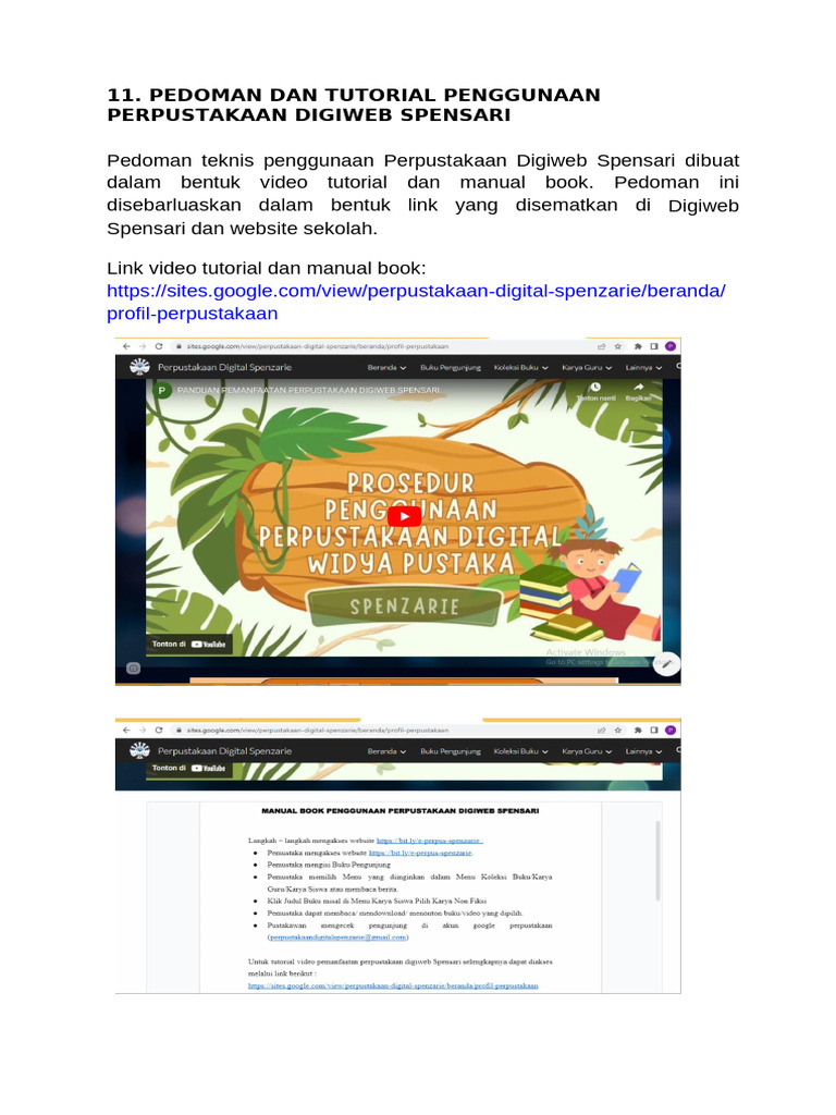Fix PEDOMAN DAN TUTORIAL PENGGUNAAN PERPUSTAKAAN DIGIWEB SPENSARI | PDF