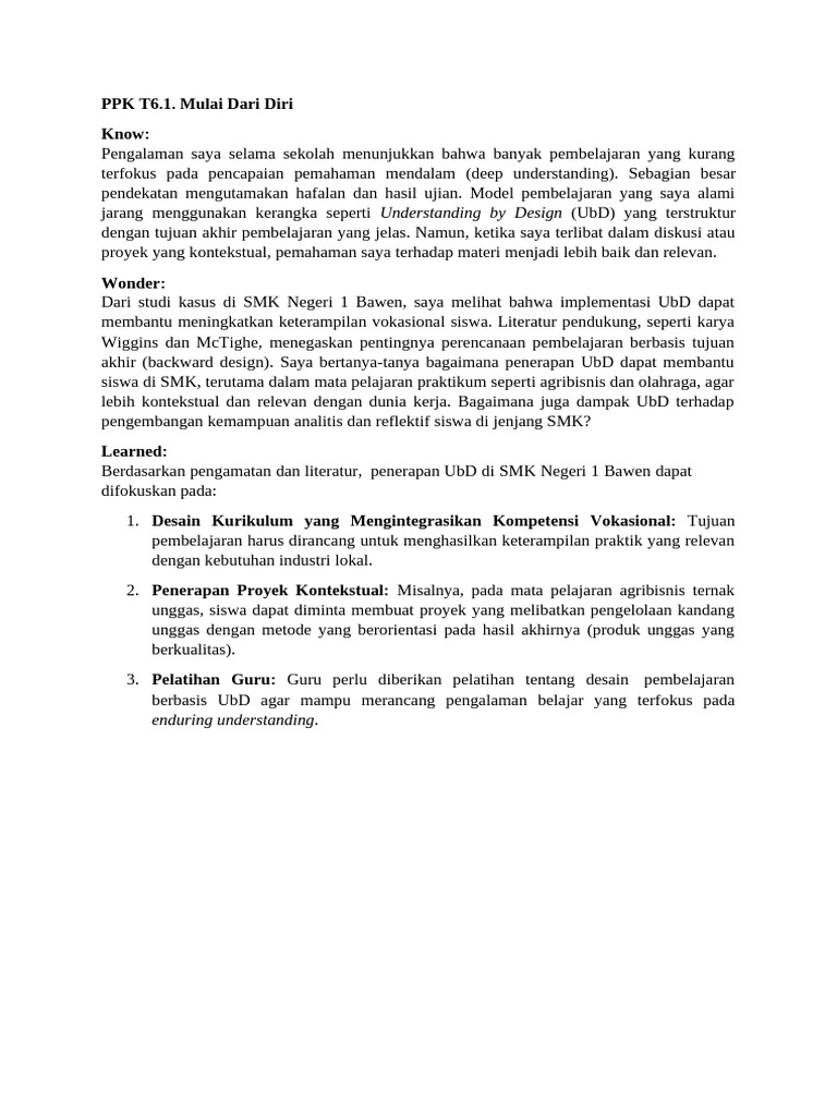 PPK T6.1. Mulai Dari Diri | PDF