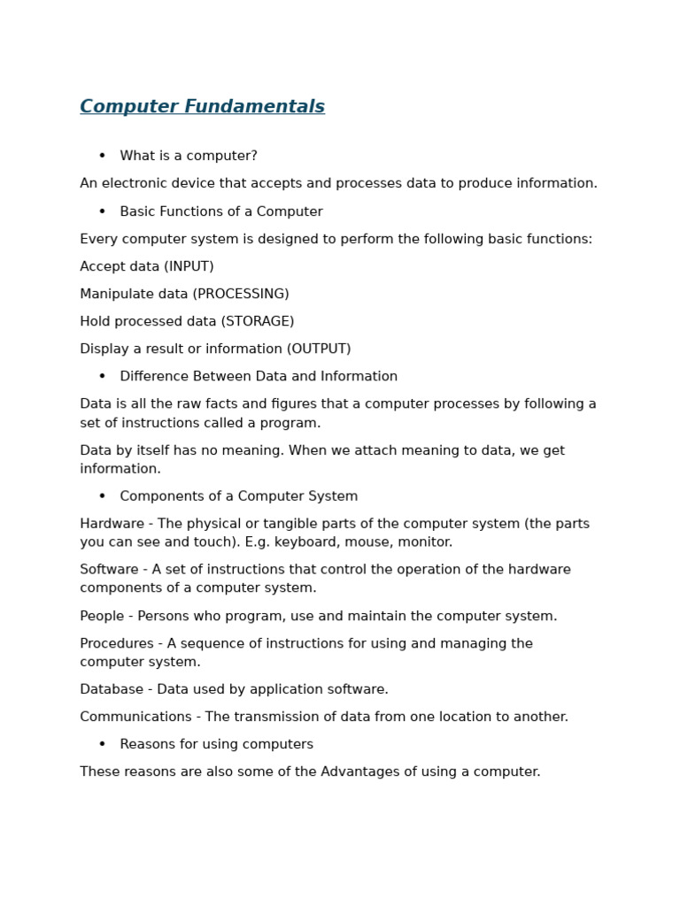 Understanding Computer Fundamentals | PDF | Printer (Computing) | Operating System