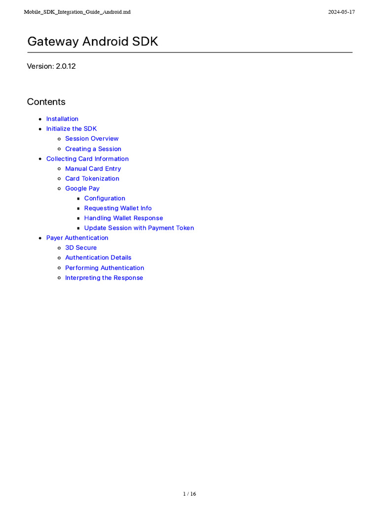 Mobile_SDK_Integration_Guide_Android | PDF | Emv | Computing
