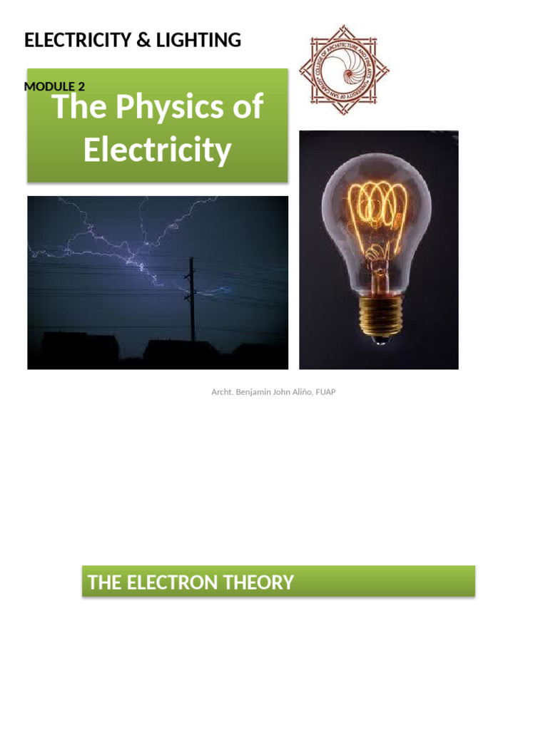 Module 4 - ELECRICITY & LIGHTING | PDF | Electric Charge | Electron