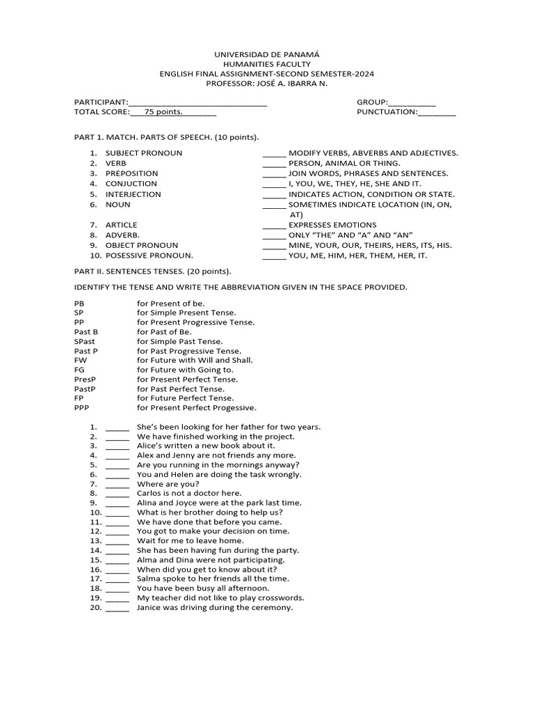 Liz Guillén - UP-FINAL ASSIGNMENT-2SEM-2024 | PDF | Adverb | Grammatical Tense