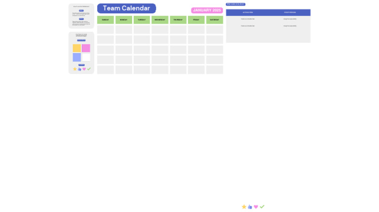 Calendar Planning Whiteboard in Blue Pink Spaced Color Blocks Style ...