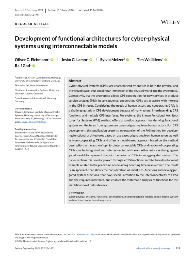 Cyber-Physical Systems Architecture Development | PDF | System | Use Case