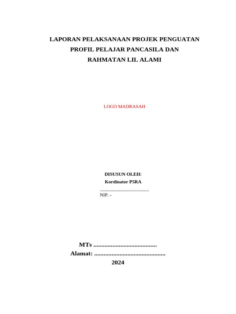 Laporan Projek P5 Kurikulum Merdeka | PDF