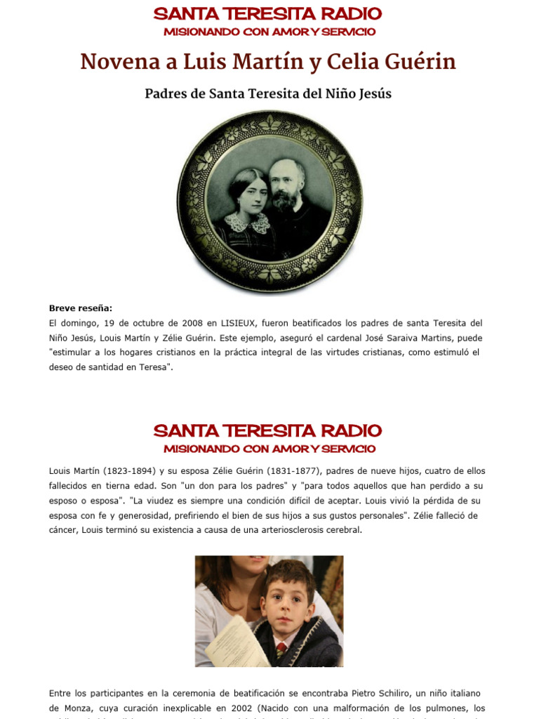 Novenaalos Beatos Luisy Celia | PDF | Oración | orador del Señor