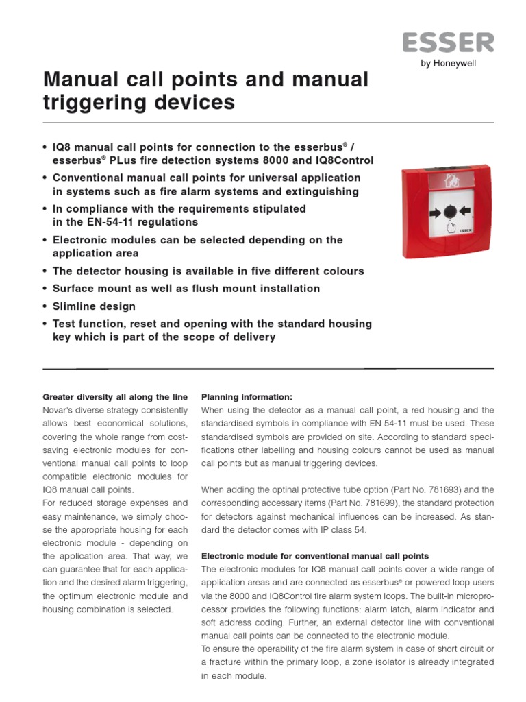 Manual Call Points and Manual Triggering Devices: 797369.qxd 21.04.2006 13:41 Seite 1 | PDF ...
