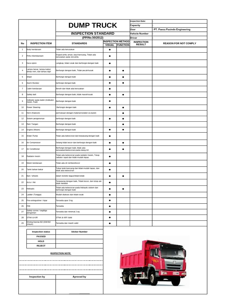 Form Dump Truck | PDF