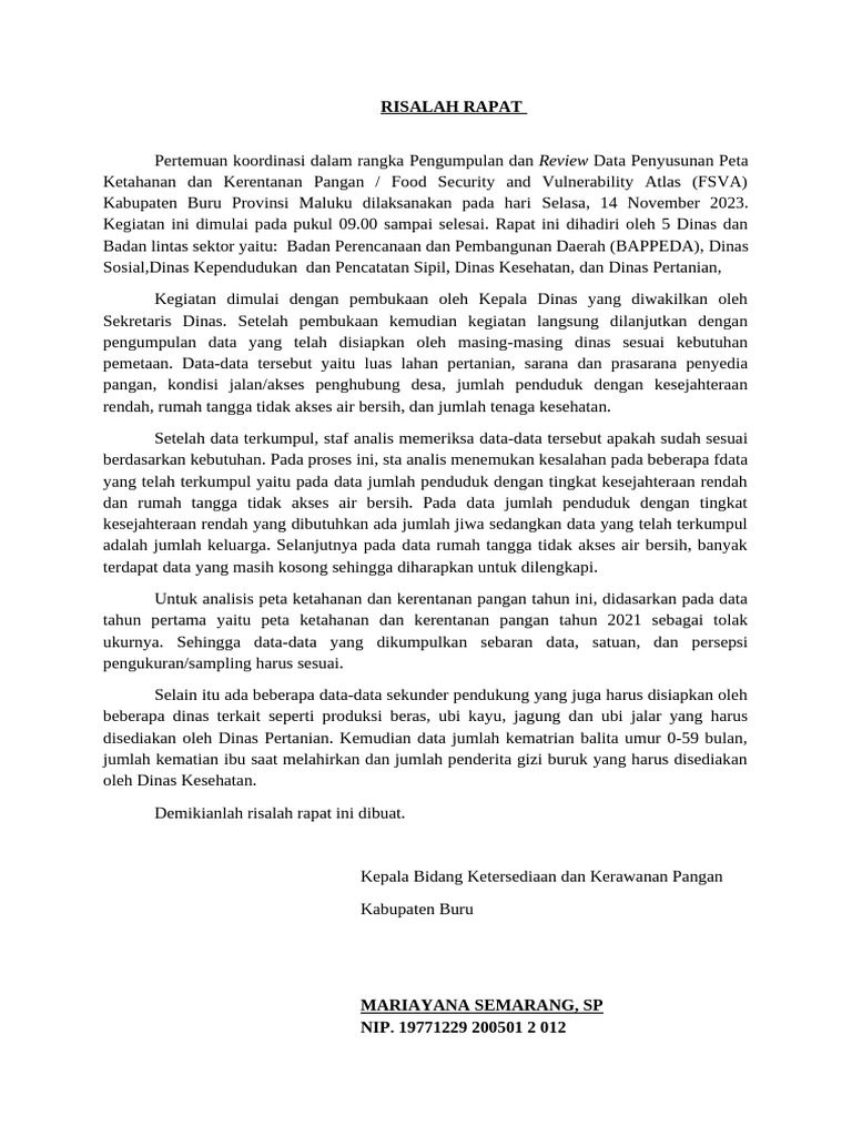 Risalah Rapat-Review Data | PDF