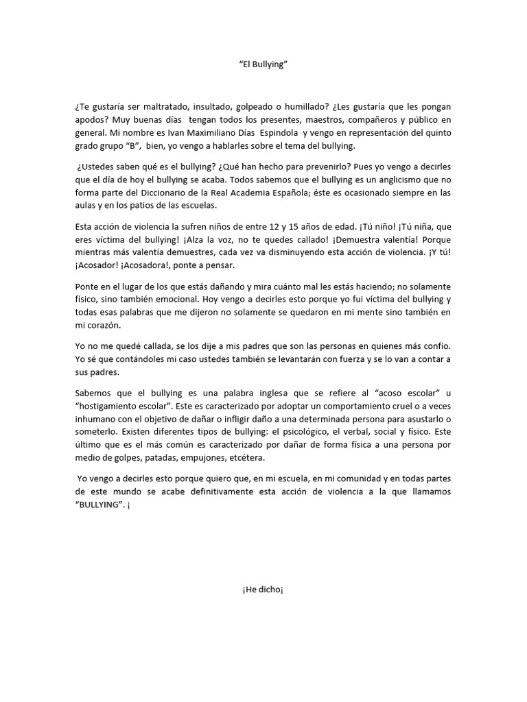 El Bullying | PDF