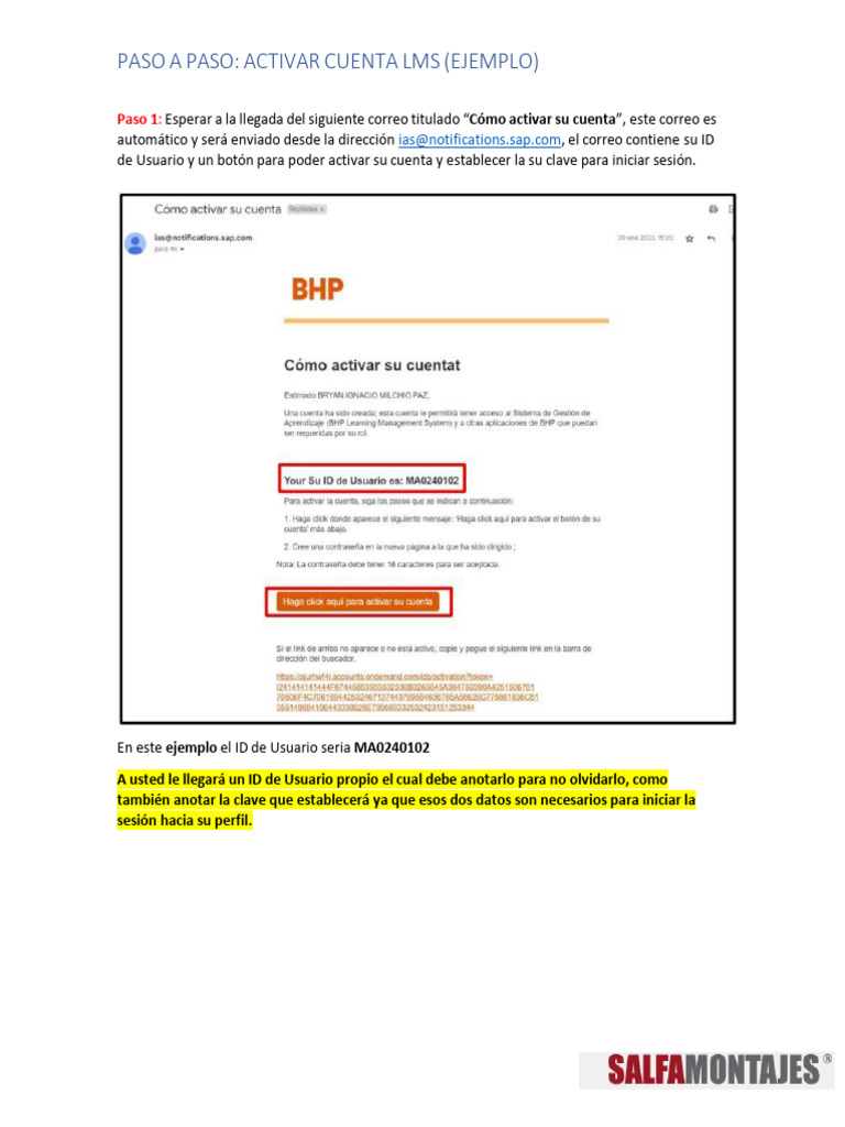 Paso A Paso Activar Cuenta Lms | PDF