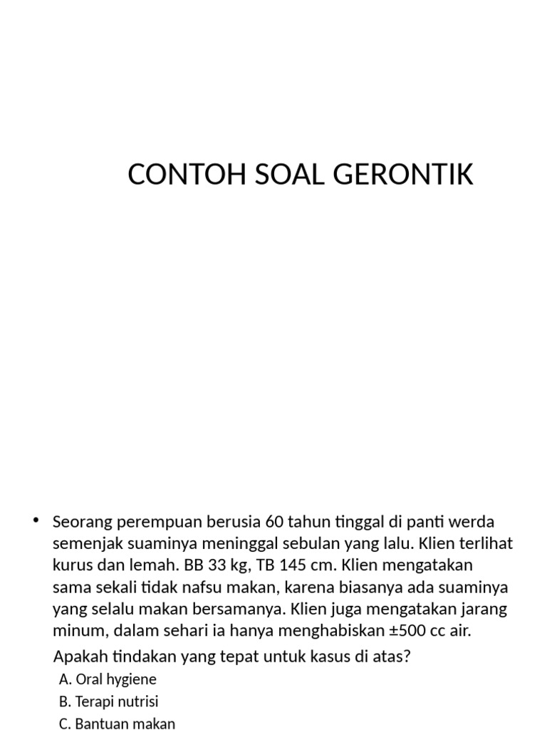 CONTOH SOAL GERONTIK | PDF