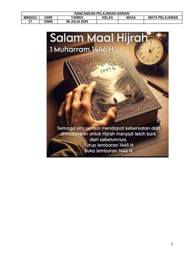 Rancangan Pelajaran Harian Minggu Hari Tarikh Kelas Masa Mata Pelajaran 17 Isnin 08 JULAI 2024 | PDF