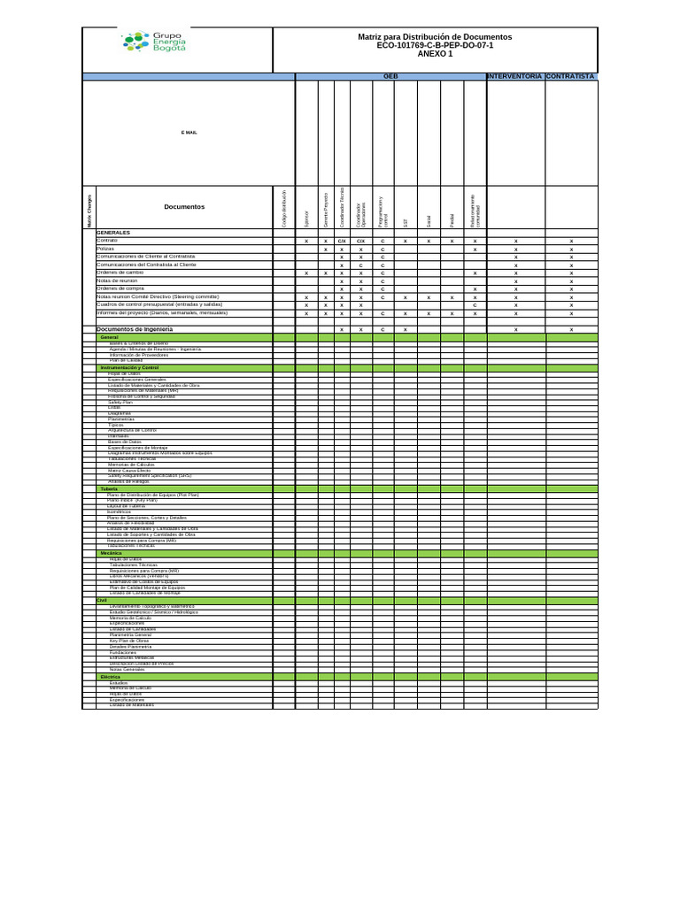Matriz de Documentos para Proyectos GEB | PDF | Informática | Ingeniería